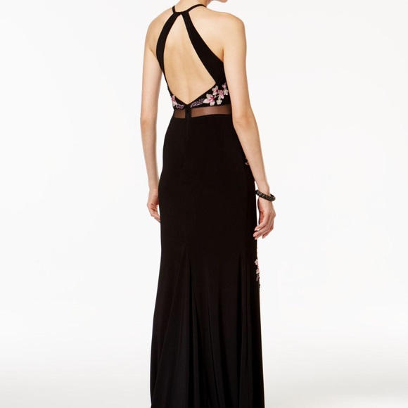 Xscape | Dresses | Xscape Black Floral Prom Dress | Poshmark